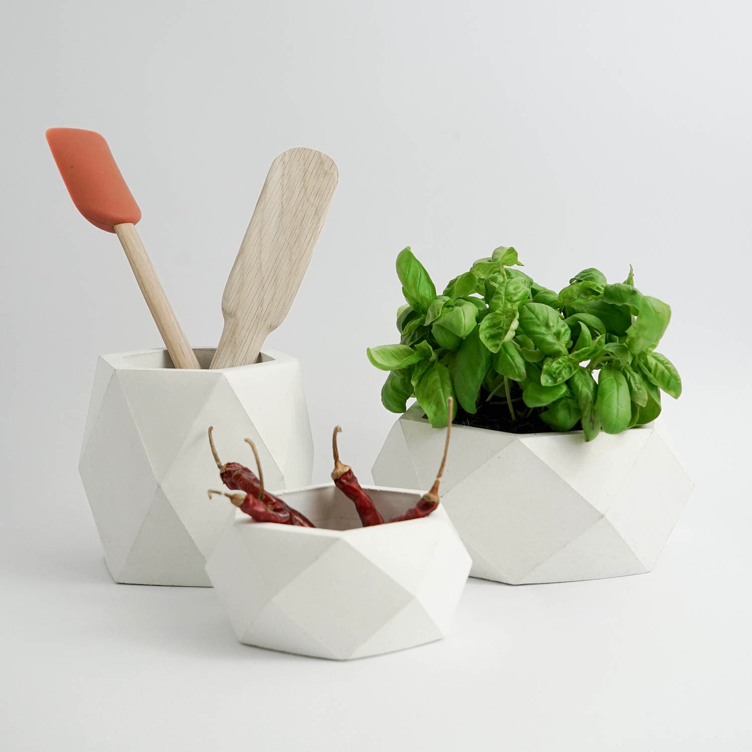 ORE Concrete Pots Vases Planter Set of 3 - Etsy Canada