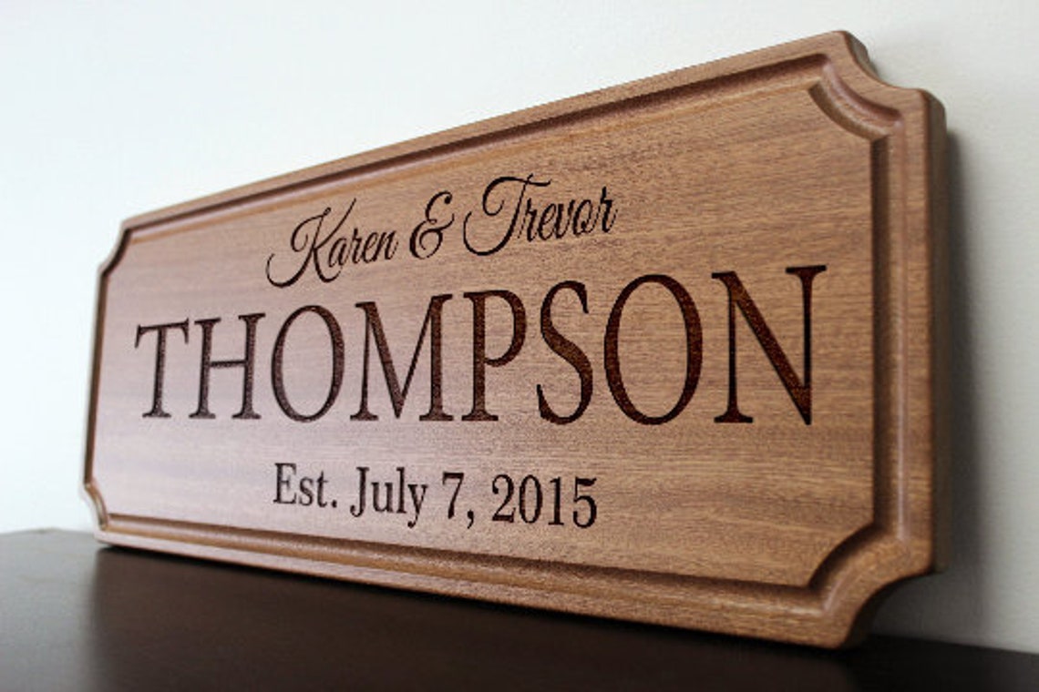 Hardwood Personalized Custom Engraved Sign 1 Wedding - Etsy