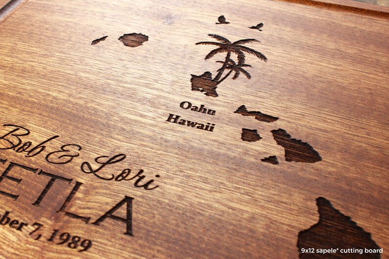 Handmade Cutting Board Personalized Hawaiian Island Design - Etsy