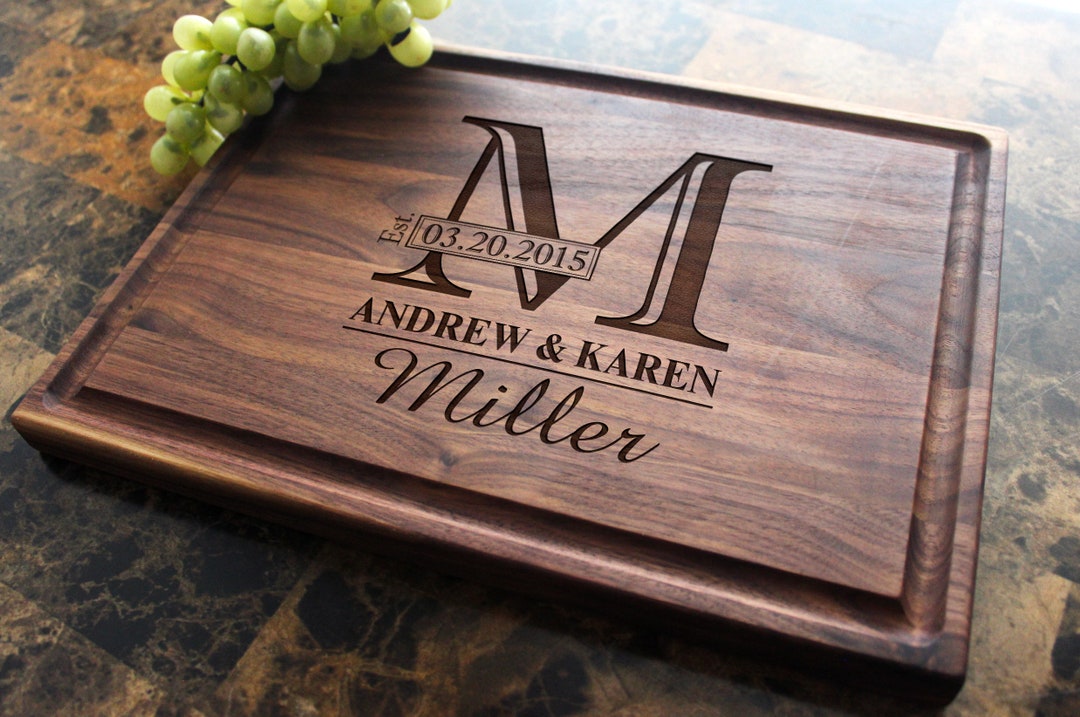Handmade Chopping Block Personalized Classic Monogram Design 003 ...