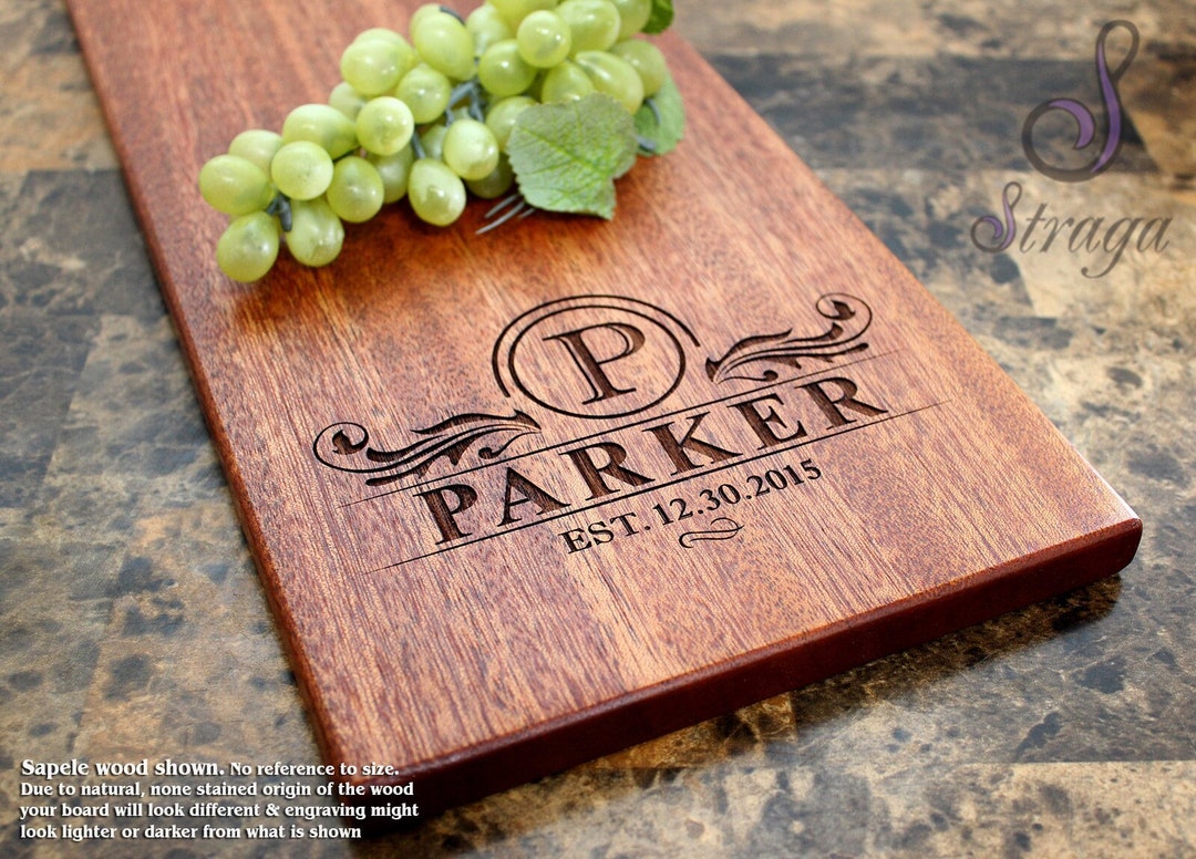 Handmade Cheese Board Personalized Classic Initial Name Design 202 ...