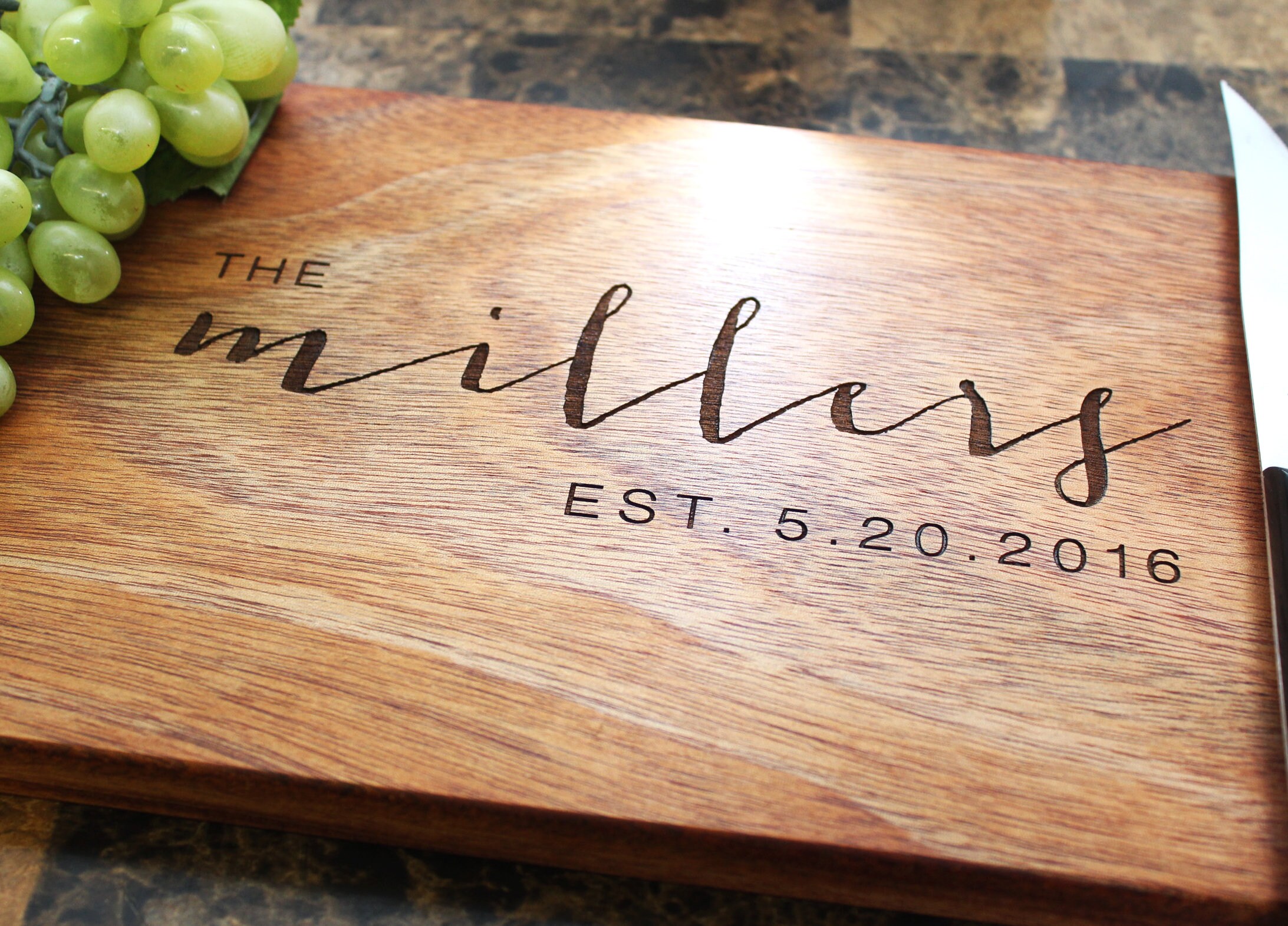 Handmade Cutting Board Personalized Minimalist Script Design | Etsy Canada