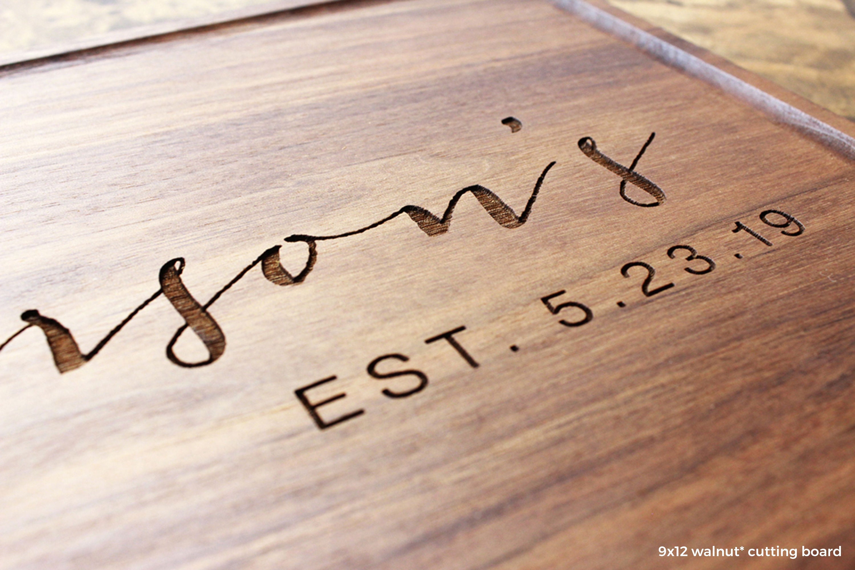 Handmade Cutting Board Personalized Minimalist Script Design - Etsy