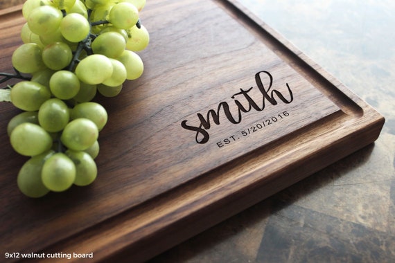 Handmade Cutting Board Personalized Script Corner Design 920 - Etsy