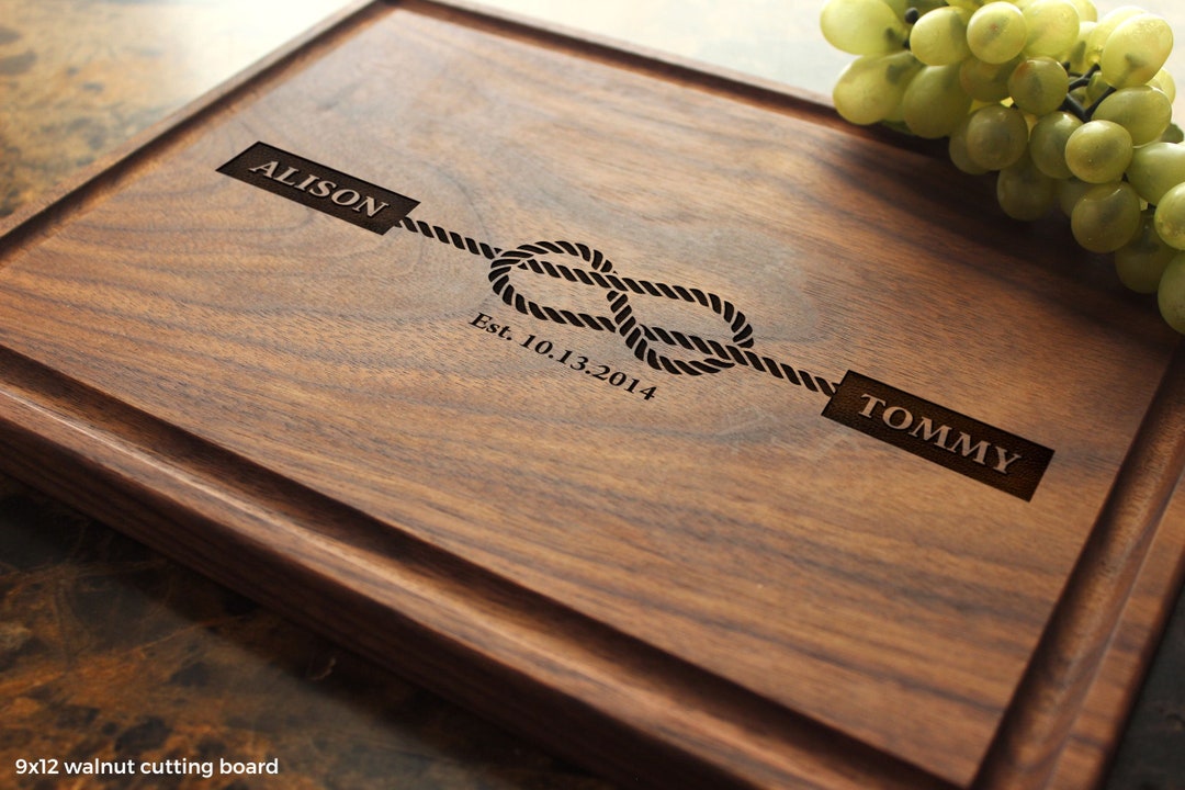 Handmade Cutting Board Personalized Couples Knot Design - Etsy
