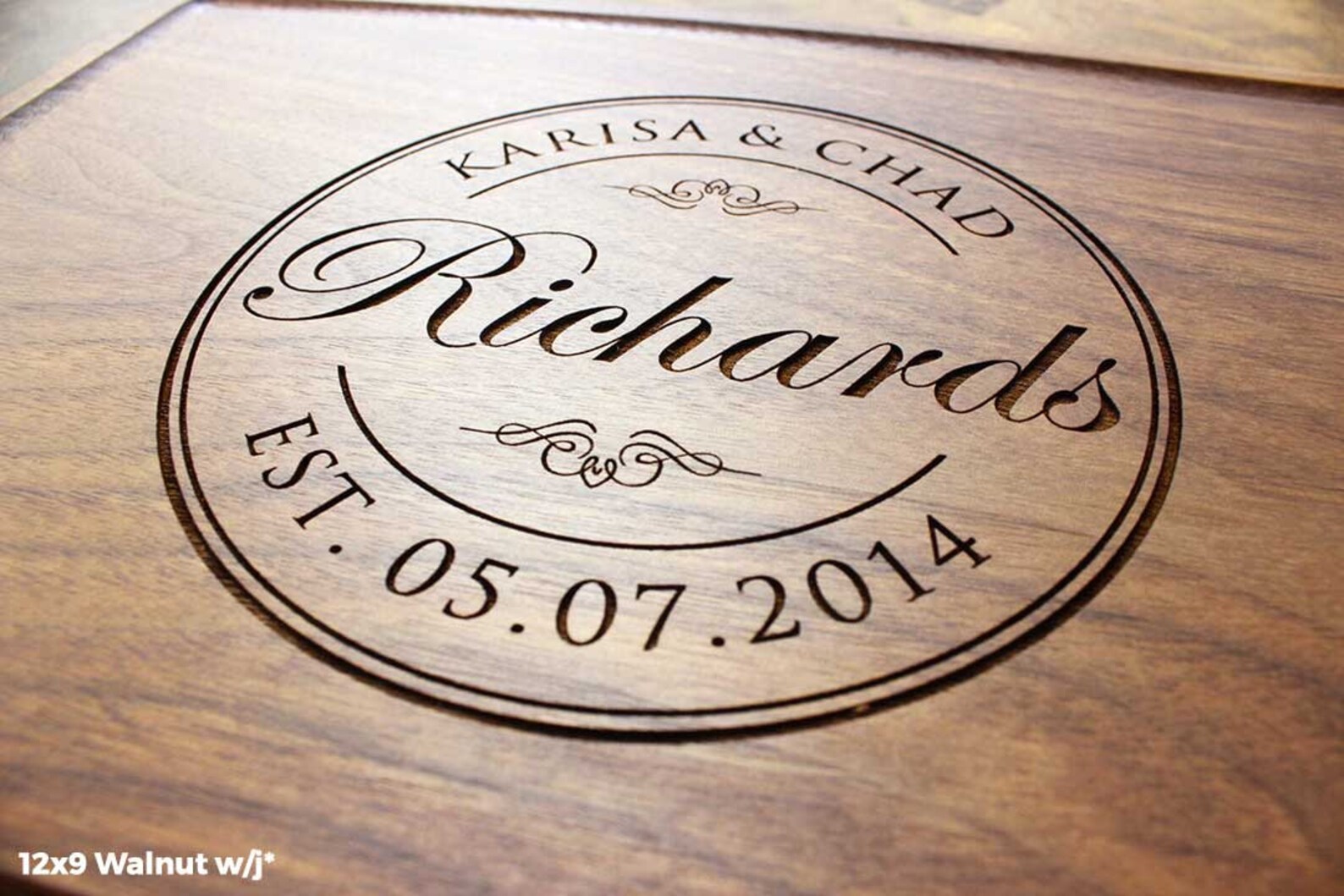 Handmade Cutting Board Personalized Round Stamp Design - Etsy