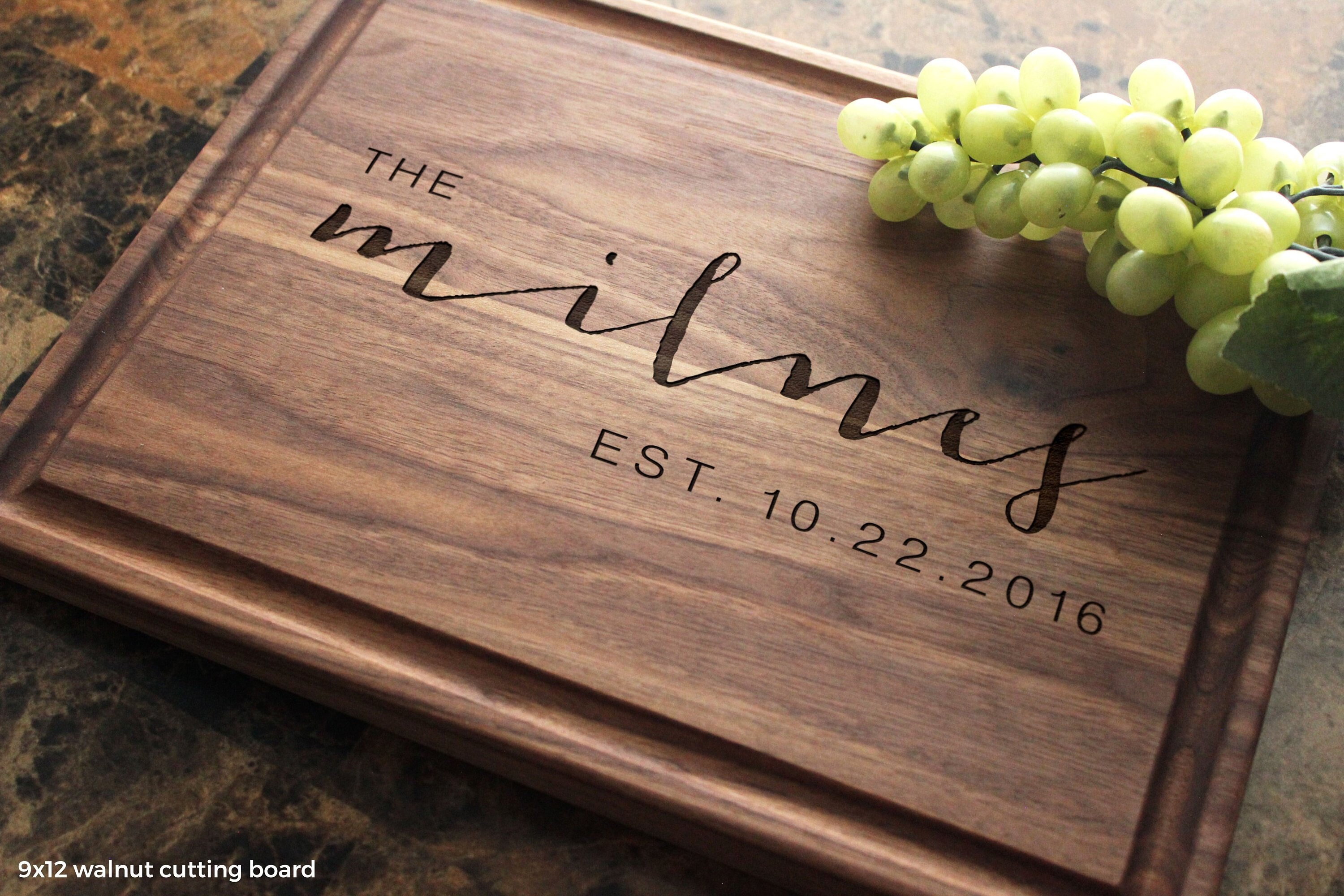 Handmade Cutting Board Personalized Minimalist Script Design - Etsy