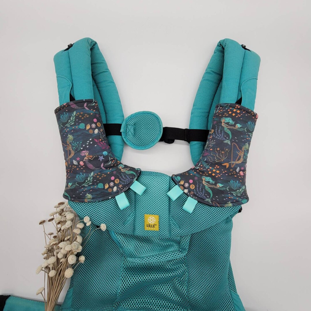 Curved Drool Pads in Mystical Mermaids on Navy. Made to Order, Fits ...