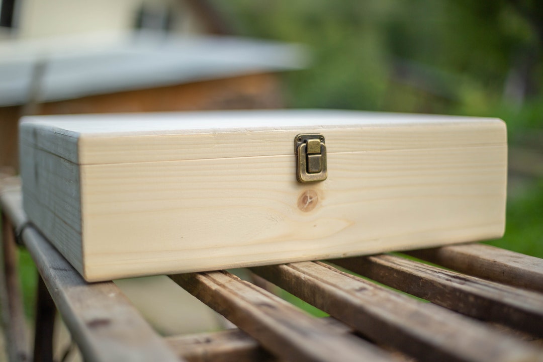 Unfinished Wood Box Crate, Wood Box With Lid, , Wood Gift Boxa Ammo Box ...