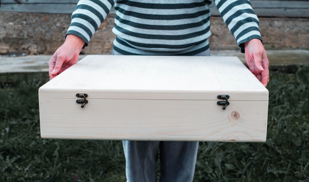 Extra Large Box With Lid Wooden Box With Lid Blank Large Wooden Box ...