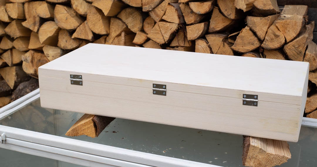 Unfinished Wood Box With Hinges Boxdecorative Box /27.5x17.75x4.5 Inch ...