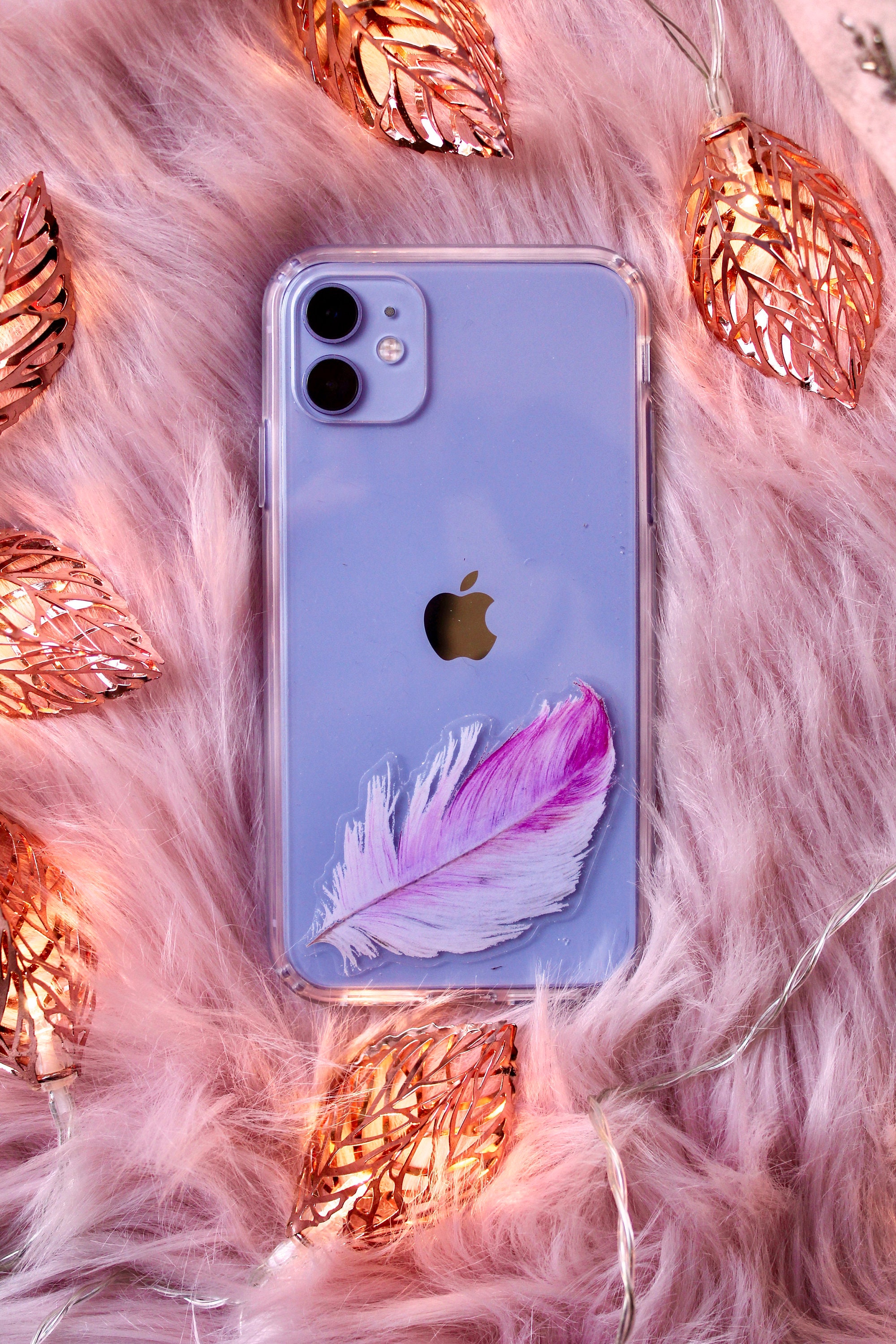1 Clear Vinyl Decal- Pink Feather Boho Watercolor Design- Laptop, Phone ...