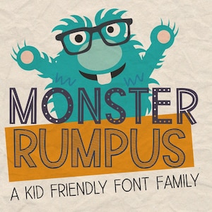 Digital Font Download, Monster Rumpus, Cricut & Silhouette Installable ...