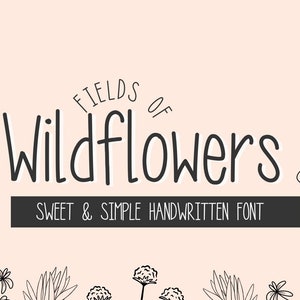Fields of Wildflowers Font | Simple Handwriting Font for Goodnotes ...