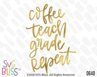 Teacher coffee svg | Etsy