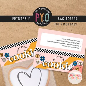 5x4 Inch PYO Cookie Bag Topper | PYO Cookie Package Label | Retro ...