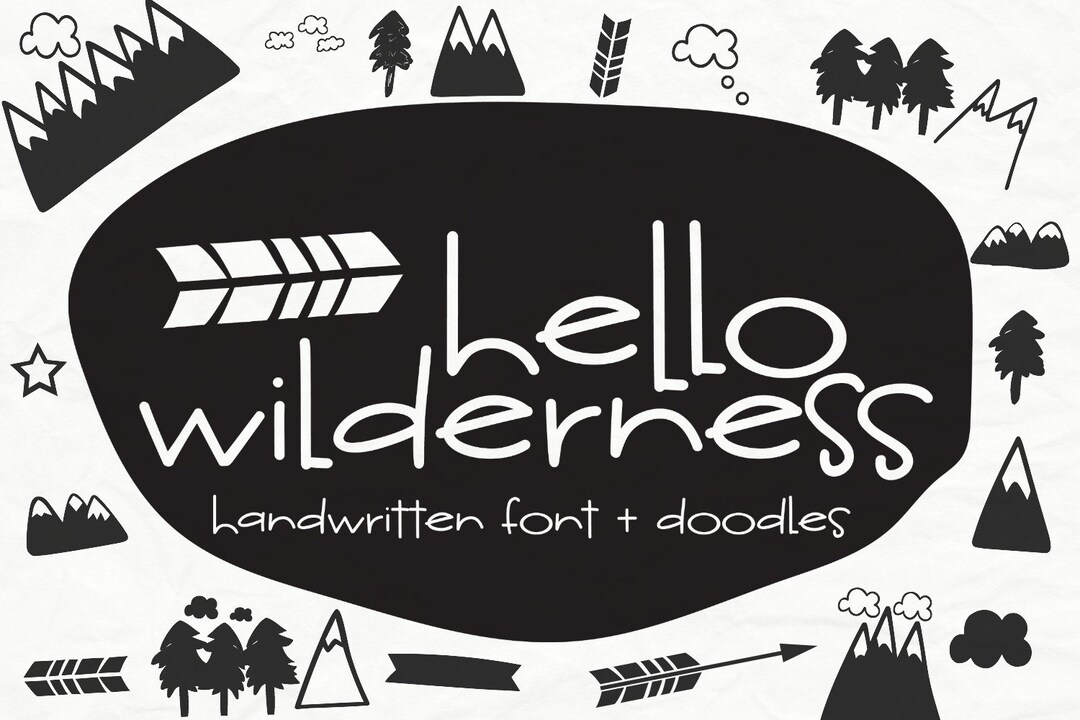 Hello Wilderness Handwritten Font + Doodles Download, Installable True ...
