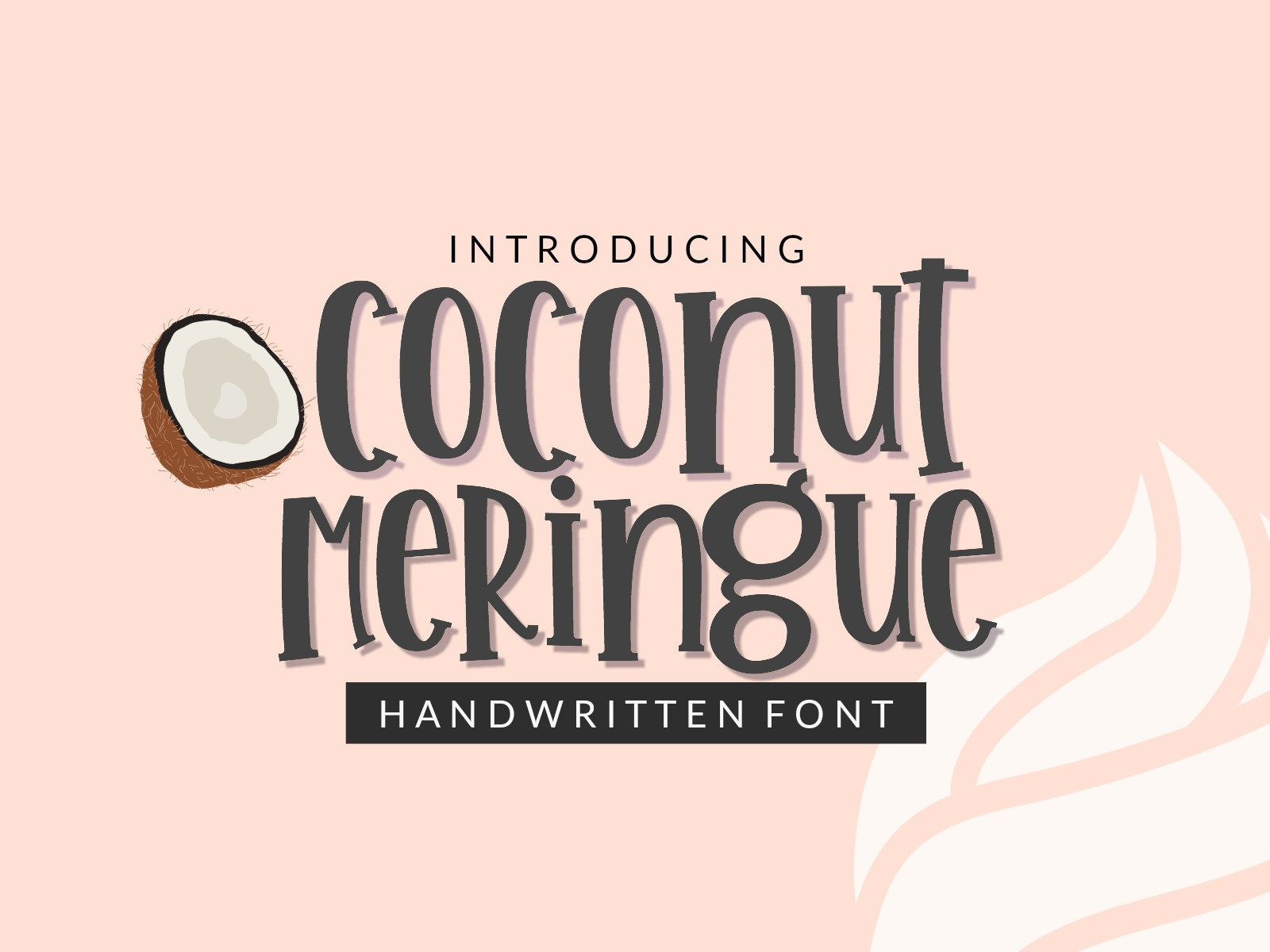 Coconut Meringue Handwritten Font for Commercial Use Digital | Etsy