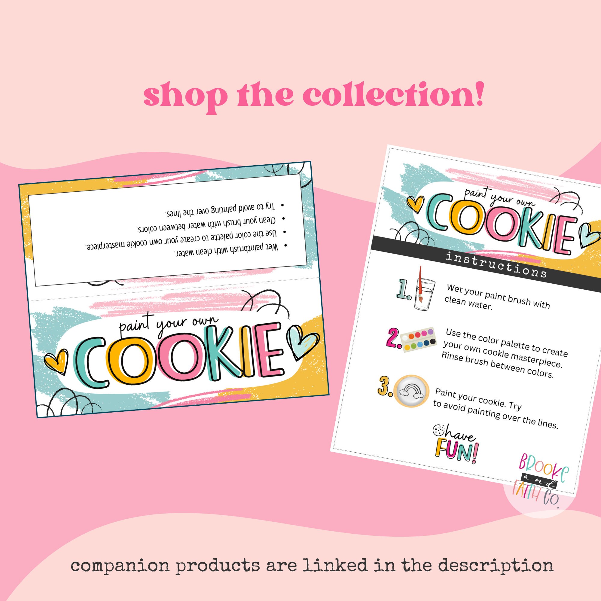 PYO Instructions Card Printable | 4x5 Paint Your Own Cookie Directions ...