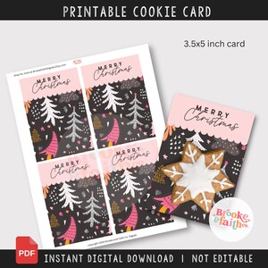 Printable Christmas Cookie Card, Cookie Backer Card for Cookie ...