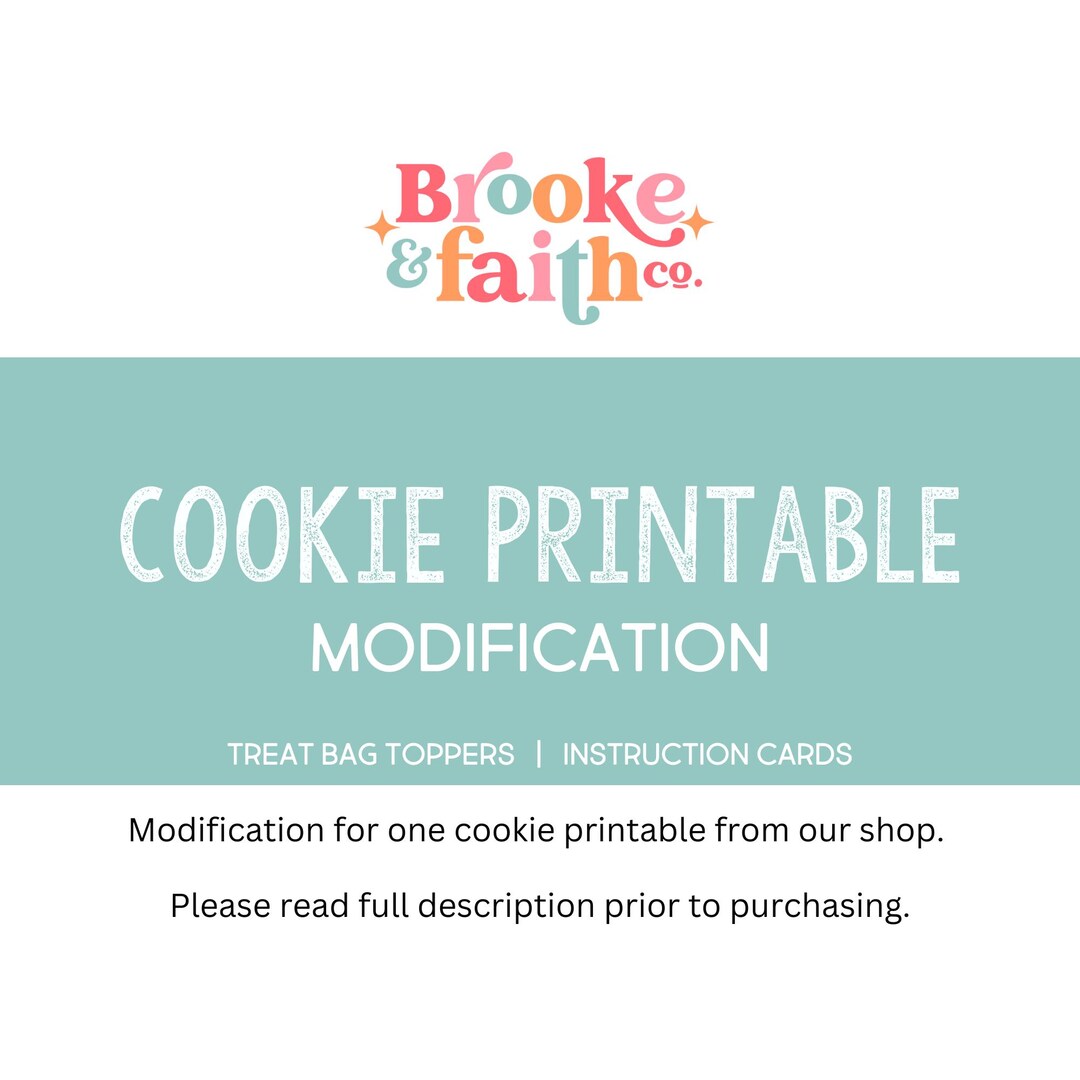 Cookie Printable Modification | Color Change or Wording Change for One ...