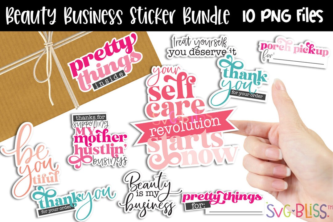 Small Business Stickers Bundle 10 Printable PNG Beauty - Etsy