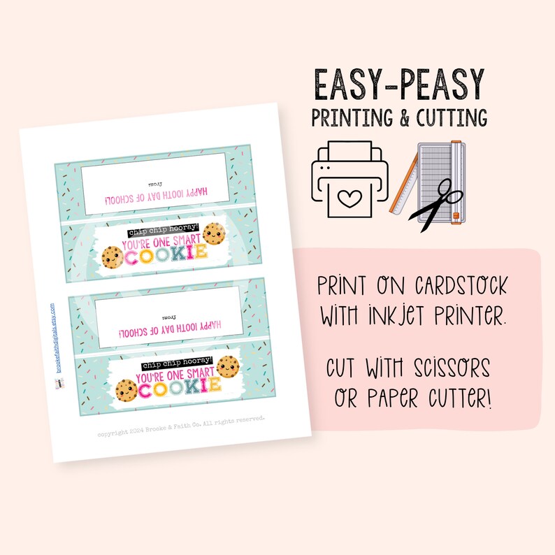 100th Day of School Cookie Tag Topper | 6.5 Inch Cookie Bag Folding Tag ...