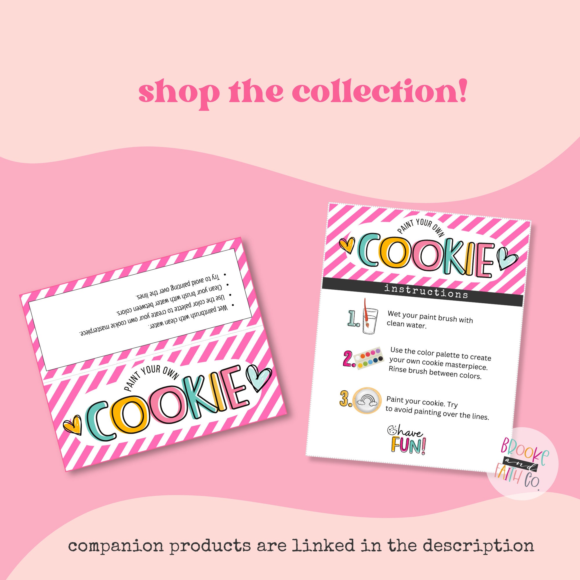 PYO Cookie Bag Topper and Instructions for Paint Your Own Cookie ...
