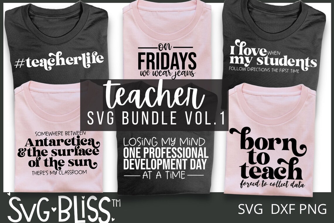 Funny Teacher SVG Bundle Teacher T-shirt Design Digital - Etsy