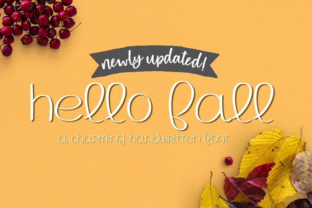 Hello Fall Handwritten Font Digital Download, True Type TTF & Open Type ...
