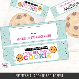 100th Day of School Cookie Tag Topper | 6.5 Inch Cookie Bag Folding Tag ...