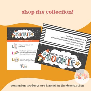 PYO Cookie Instructions Card Printable | 4x5 Paint Your Own Cookie ...