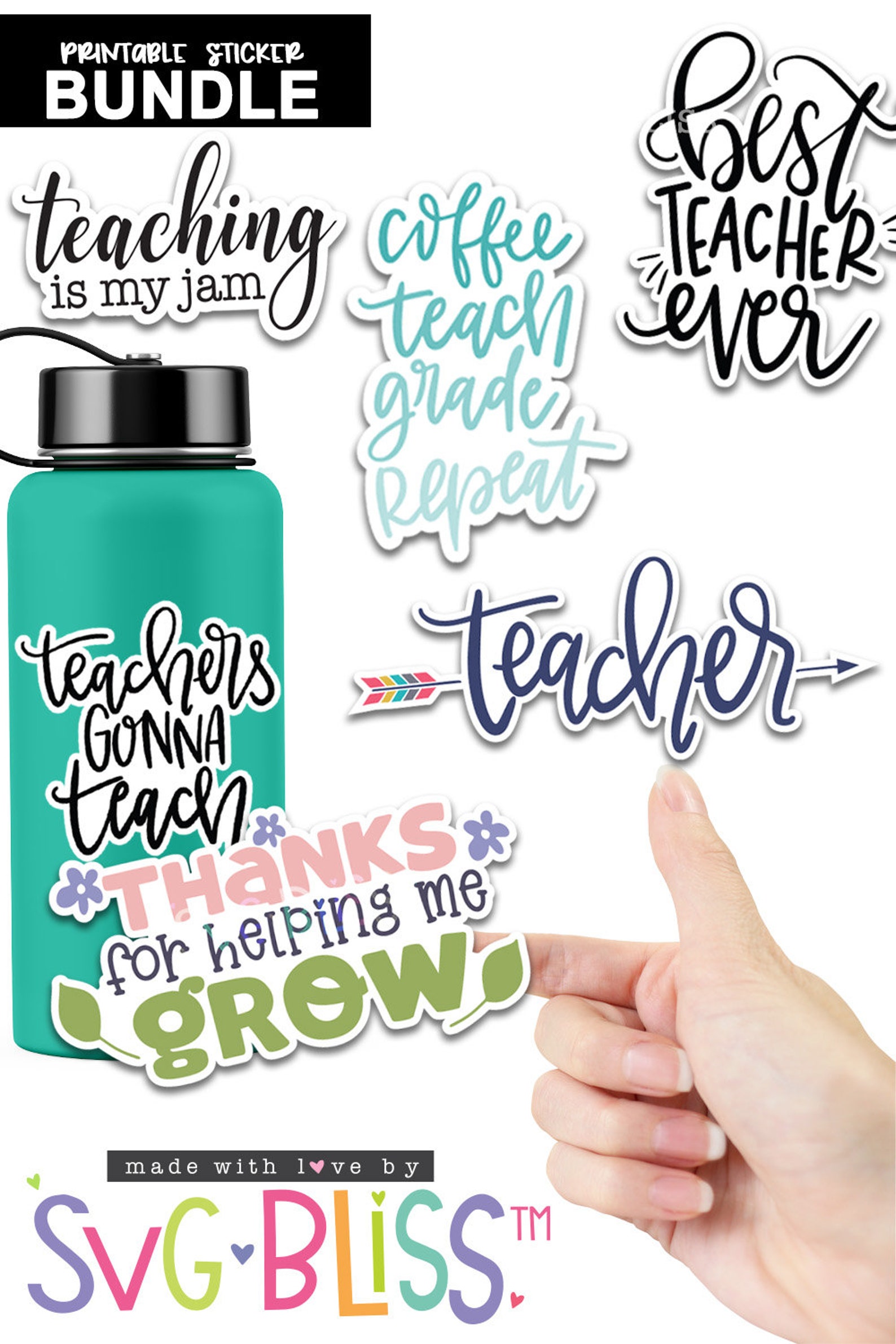 Teacher PNG Sticker Bundle Teacher Digital Download Sticker | Etsy