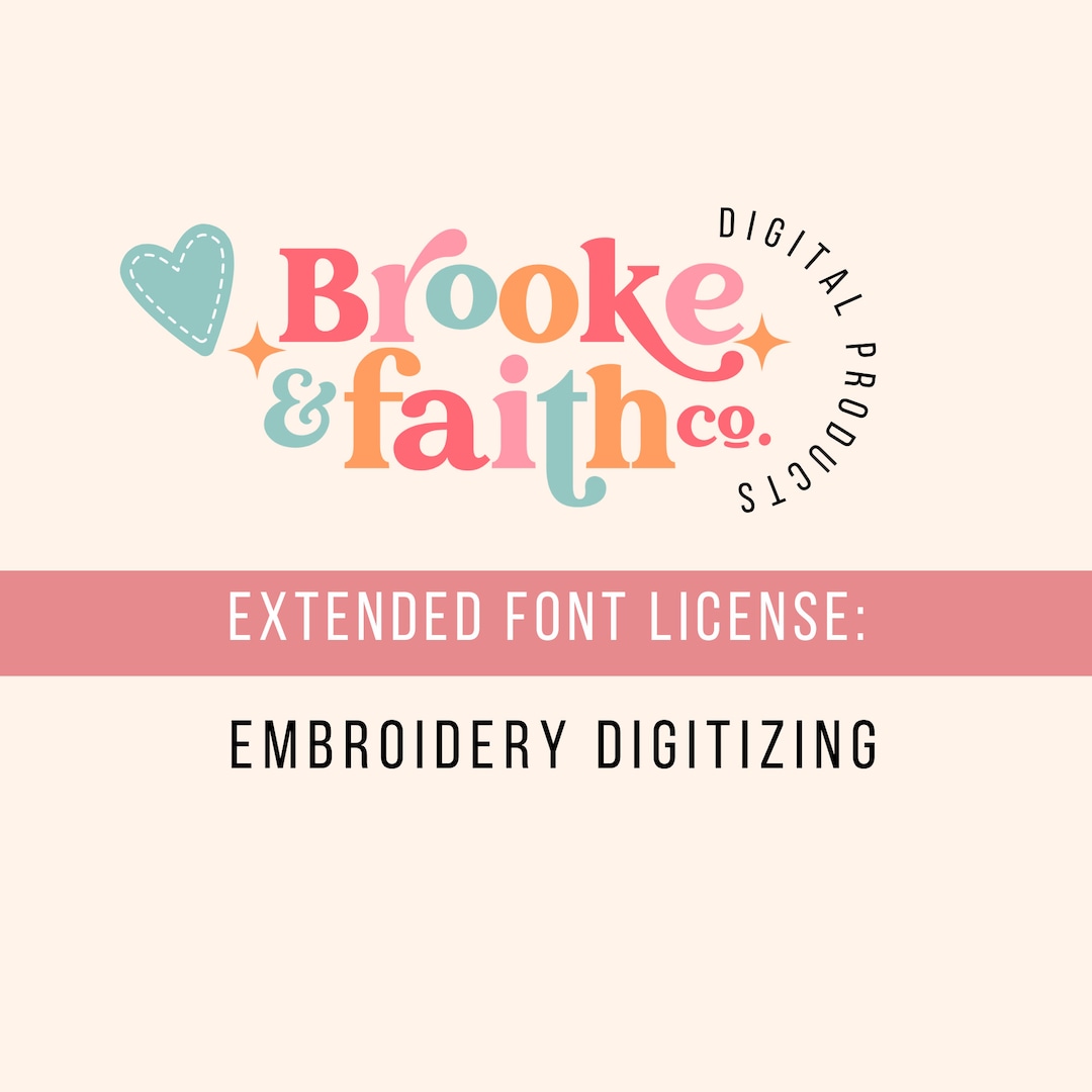 Embroidery Font Digitizing License, Extended Commercial Font License ...