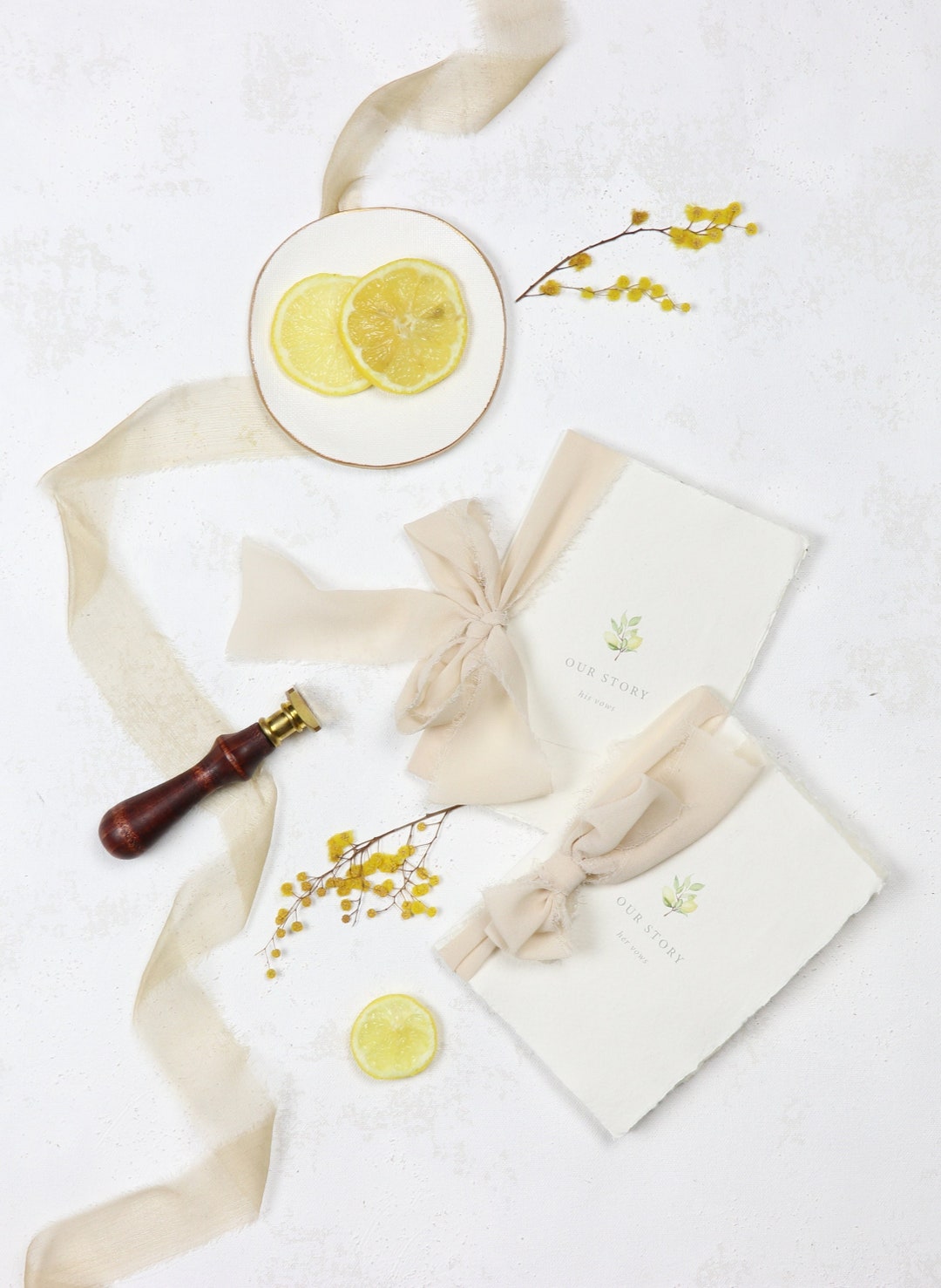 Custom Wedding Vow Books | Lemon Vow Book Set | Personalized Vows ...