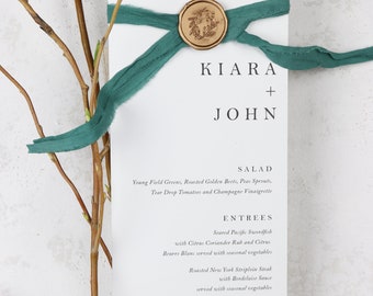 Ribbon Wedding Menu - Etsy