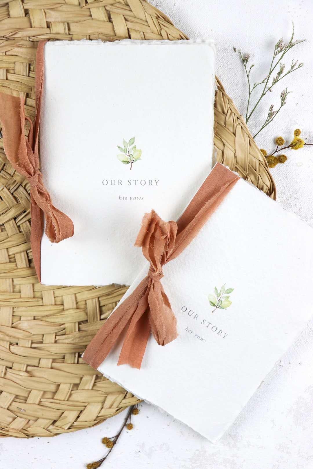 Citrus Wedding Vow Books Lemon Vow Book Set of 2 Bridal Gift for the ...
