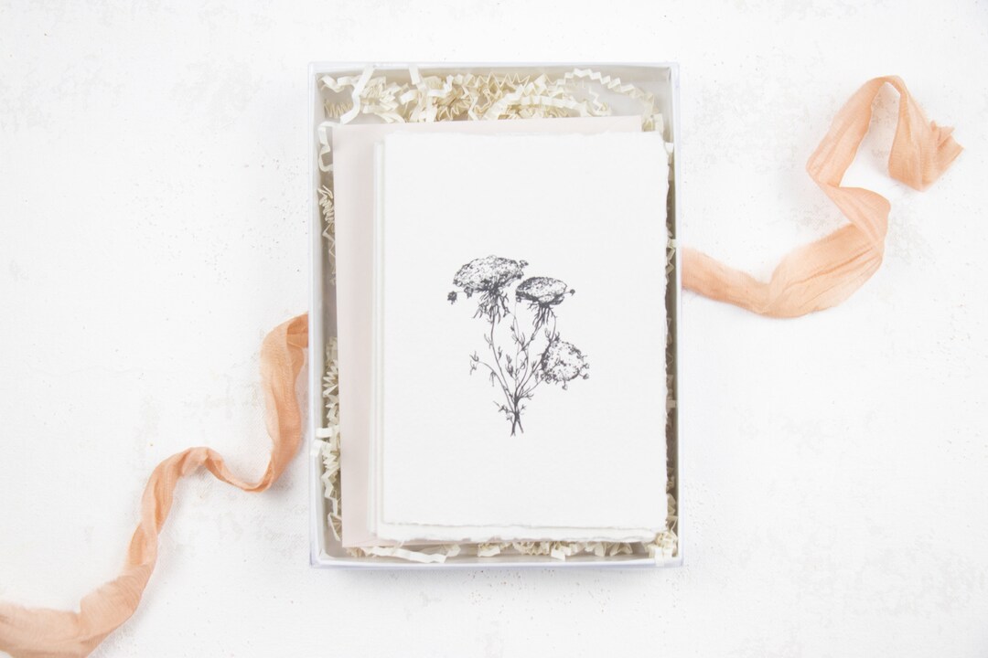 Floral Deckled Blank Cards With Envelopes | Floral Blank Card Pack ...