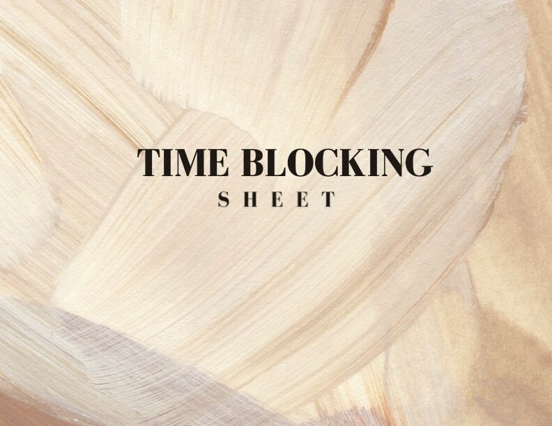 Time Blocking Sheet Printable Weekly Planner time Log Template for ...