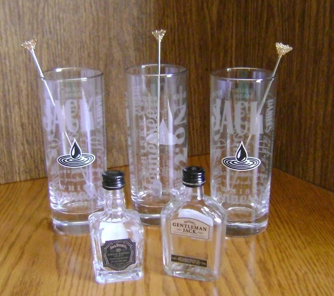 Jack Daniels Bar Ware Set / Jack Daniels Glasses No. 7 / Honey Metal ...