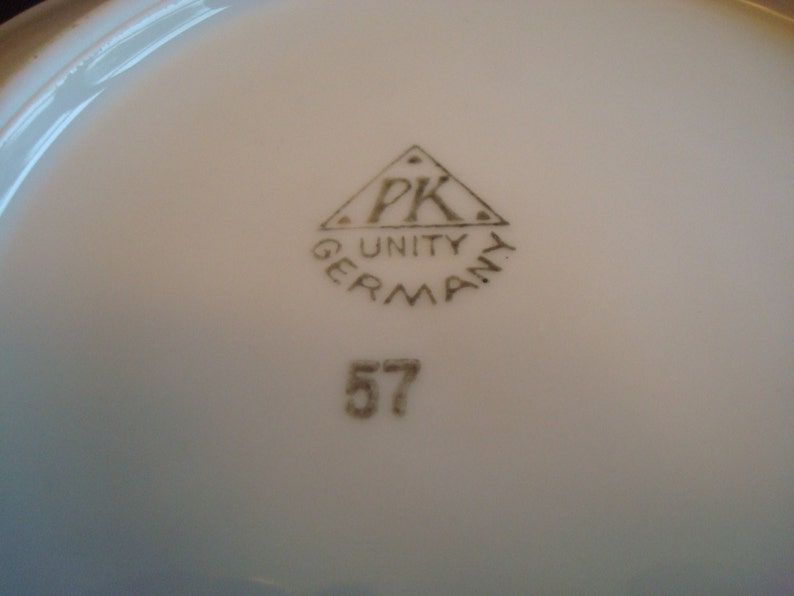 PK Unity Bavarian China Desert Set, White Opal Iridescent Desert Plate ...