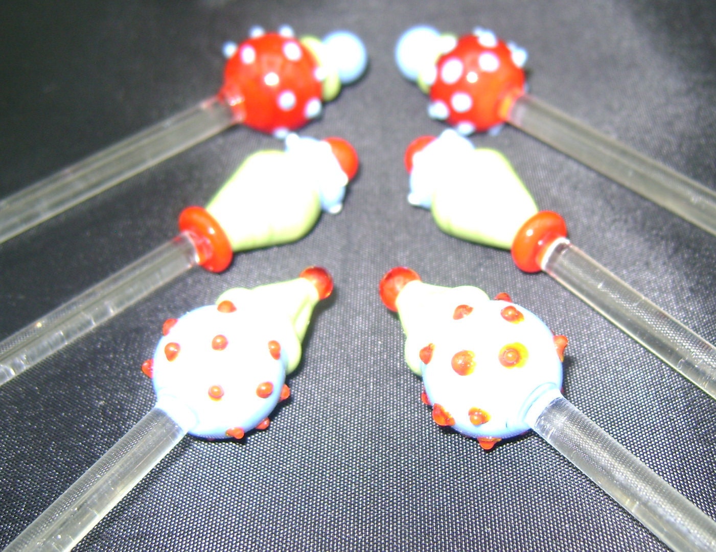 Colorful Glass Ice Cream Sundae Swizzle Sticks / Display / - Etsy