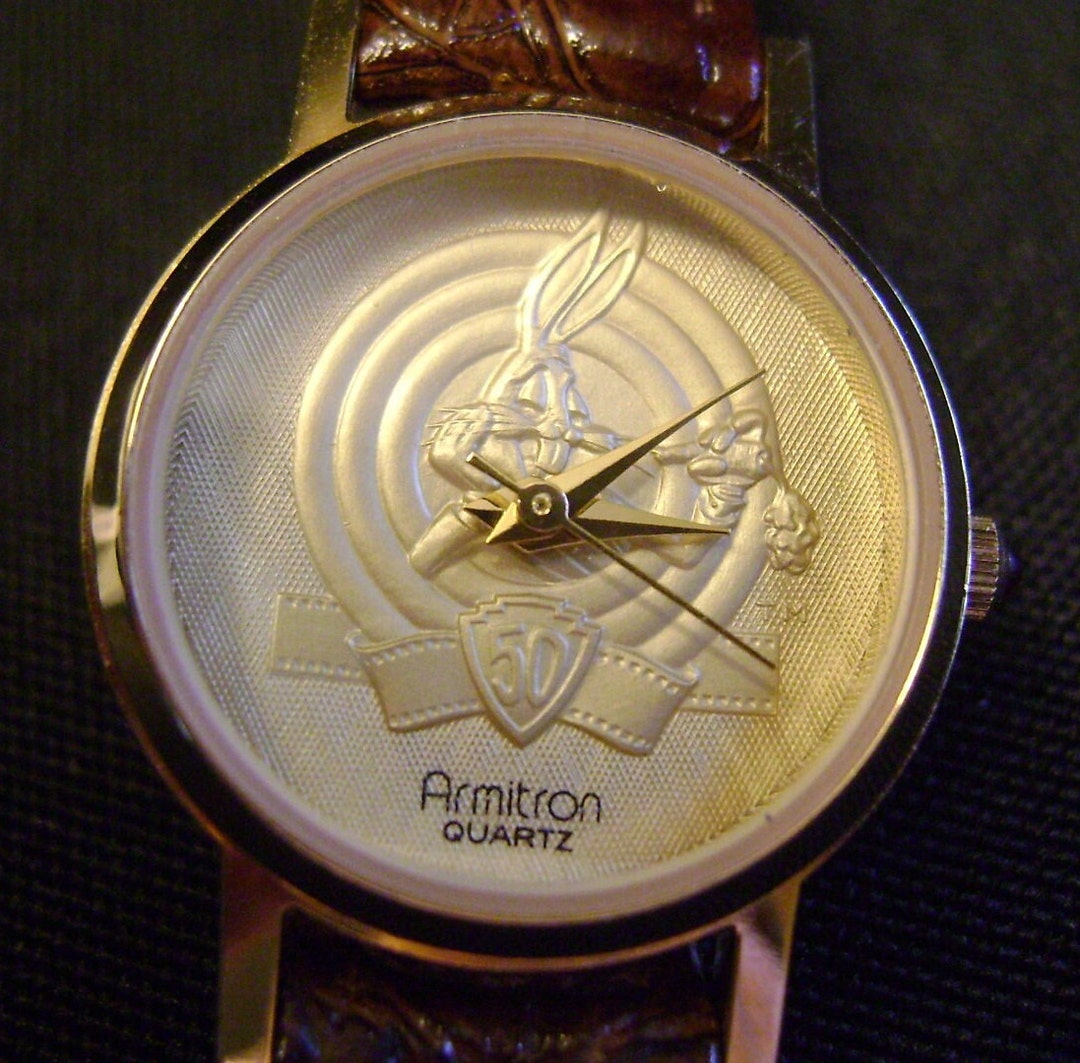 Rare Bugs Bunny 50th. Anniversary Gold Face Armitron Watch / Vintage ...