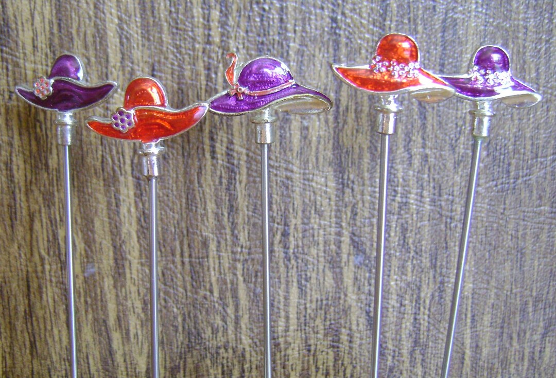 Metal Red & Purple Hats Cocktail Picks / Garnish Picks / Appetizer ...
