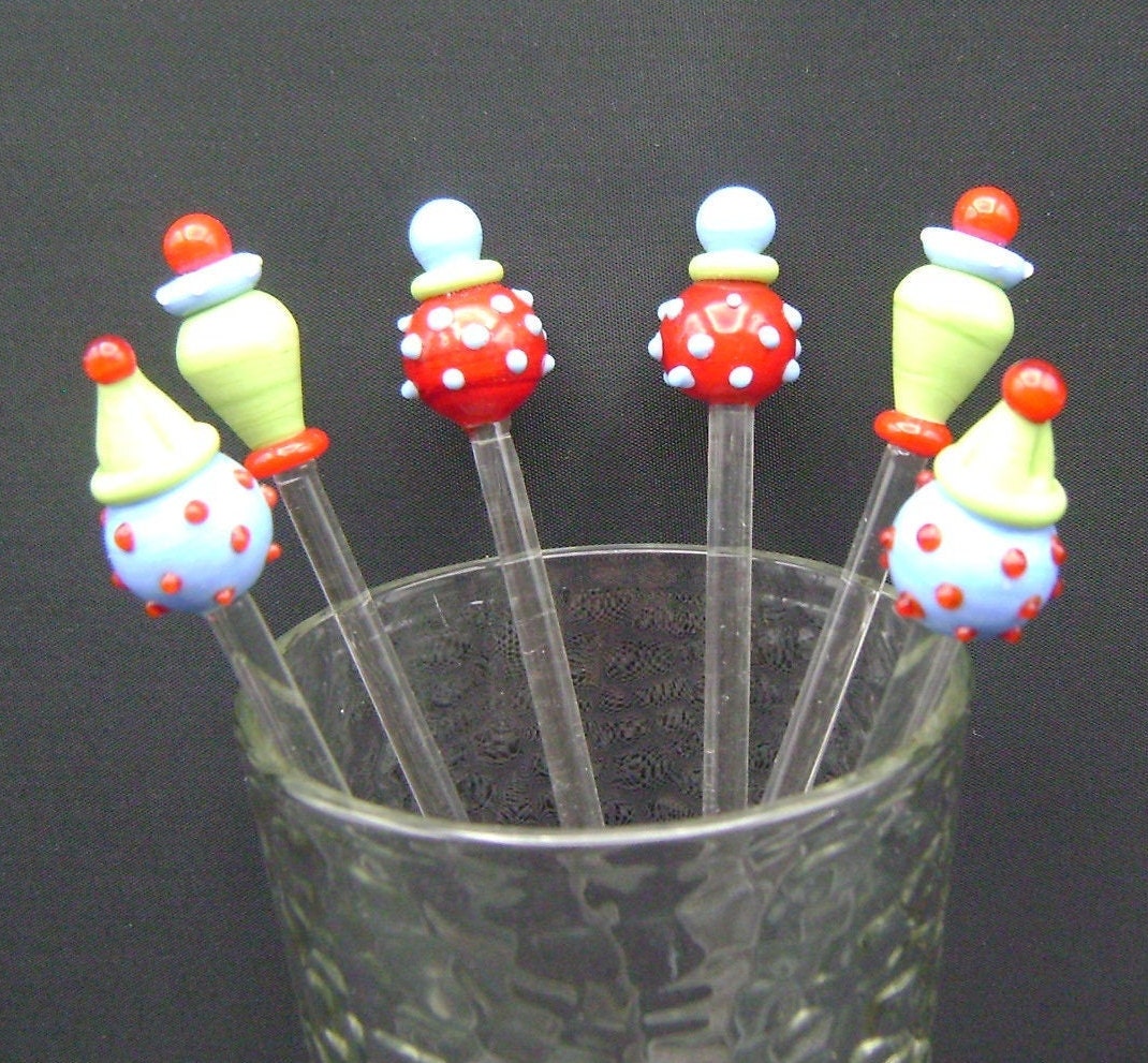 Colorful Glass Ice Cream Sundae Swizzle Sticks / Display / - Etsy