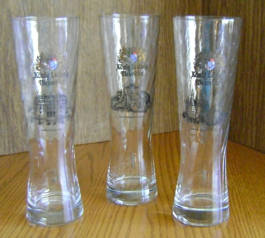 Vintage Konig Ludwig Weissbier Tall Castle Beer Glasses / Castles of ...