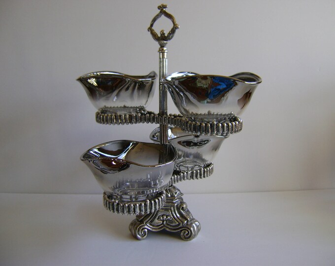 RARE Queens Lusterware Silver Fade Bowls & Caddy / Mid Century - Etsy