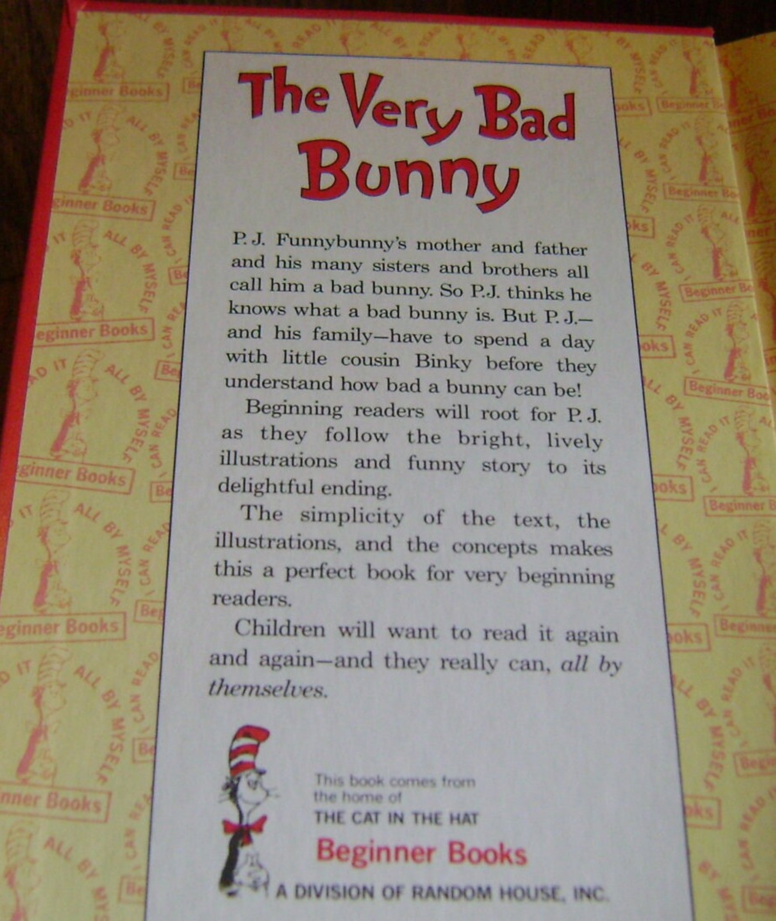 The Very Bad Bunny Book by Marilyn Sadler / Vintage - Etsy