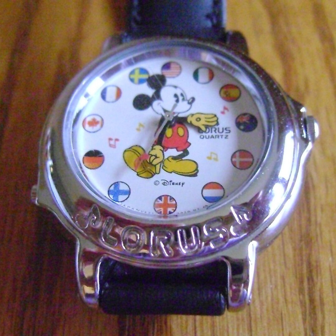Vintage Disney Mickey Mouse Flag Watch / Made by Lorus / Collectible ...