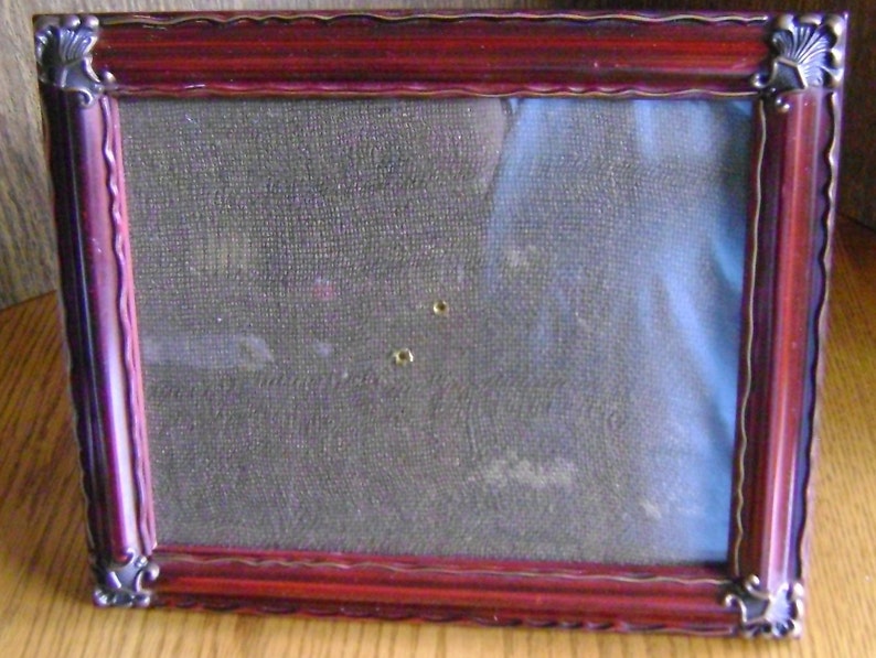 Vintage Cherry Wood Picture Frame With Antique Brass Scroll - Etsy